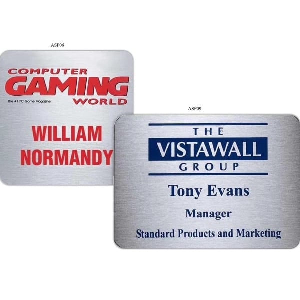 Aspen Metal Name Badge (Custom Sizes) | EverythingSwag USA