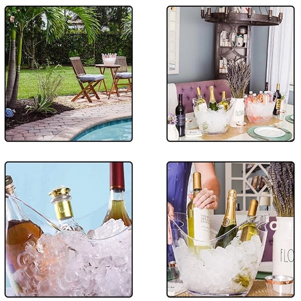4L Clear Plastic Ice Bucket (1 Gal) | EverythingSwag USA