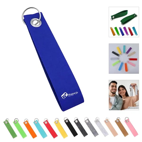 Felt Wrist Keychain With Metal Split Ring | EverythingSwag USA