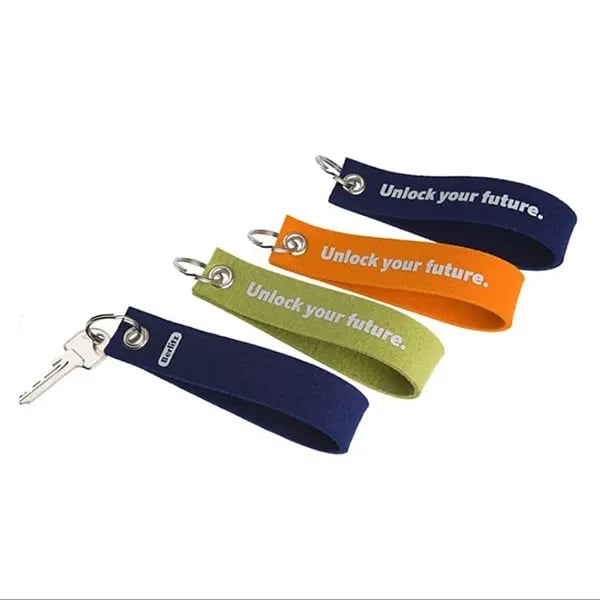 Felt Wrist Keychain With Metal Split Ring | EverythingSwag USA