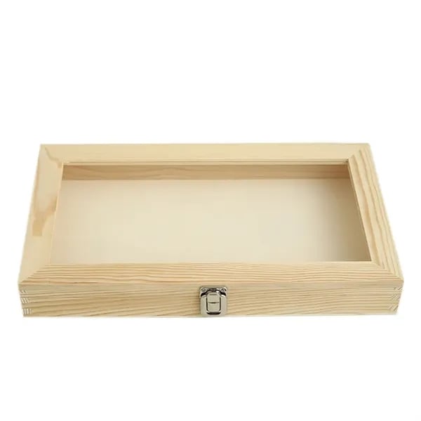Wooden Storage Box with Clear Lid | EverythingSwag USA