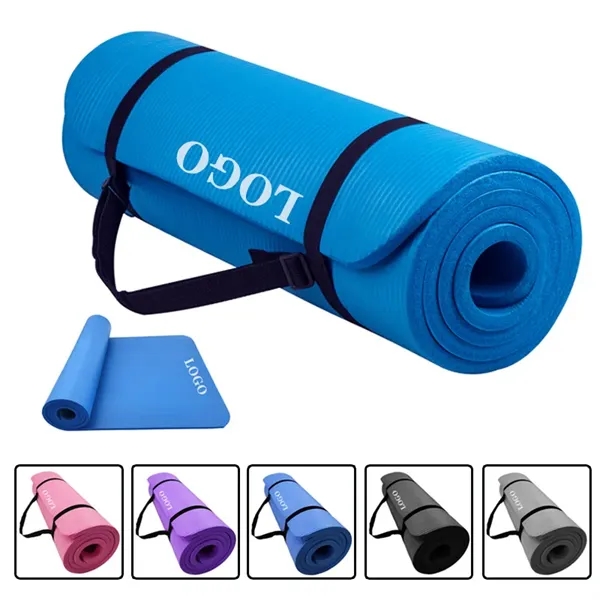 PVC Non Slip Yoga Mat With Carrying Strap | EverythingSwag USA