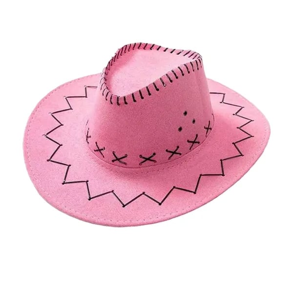 Faux Felt Cowboy Hat With Cords | EverythingSwag USA