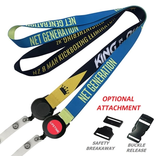 5/8 Dye-Sublimation Lanyards w/ Retractable Badge Reel Combo ...