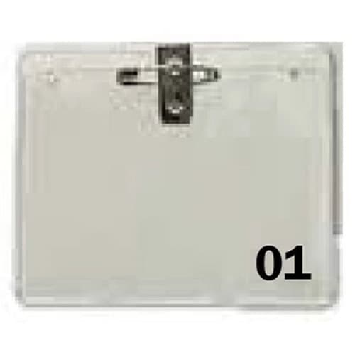 Horizontal Vinyl Badge Holder with Safety Pin & bulldog clip ...