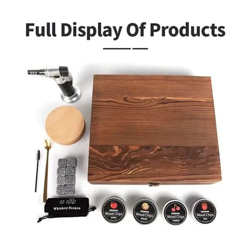 18pcs Whiskey Smoker Kit with Wooden Box Gift Set | EverythingSwag USA